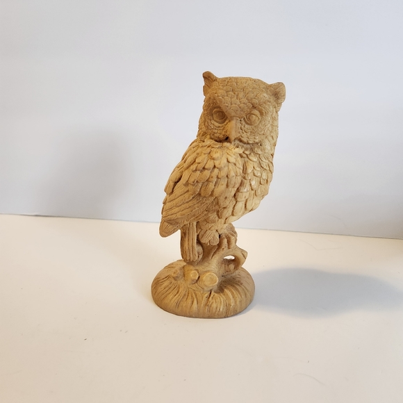 Vintage | Accents | Vintage Brown Resin Owl Bird Figure Statue Signed A ...